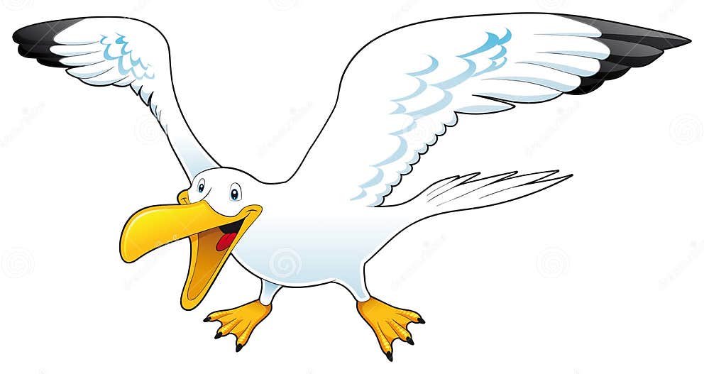 Cartoon gull stock vector. Illustration of childhood, volatile - 8547140