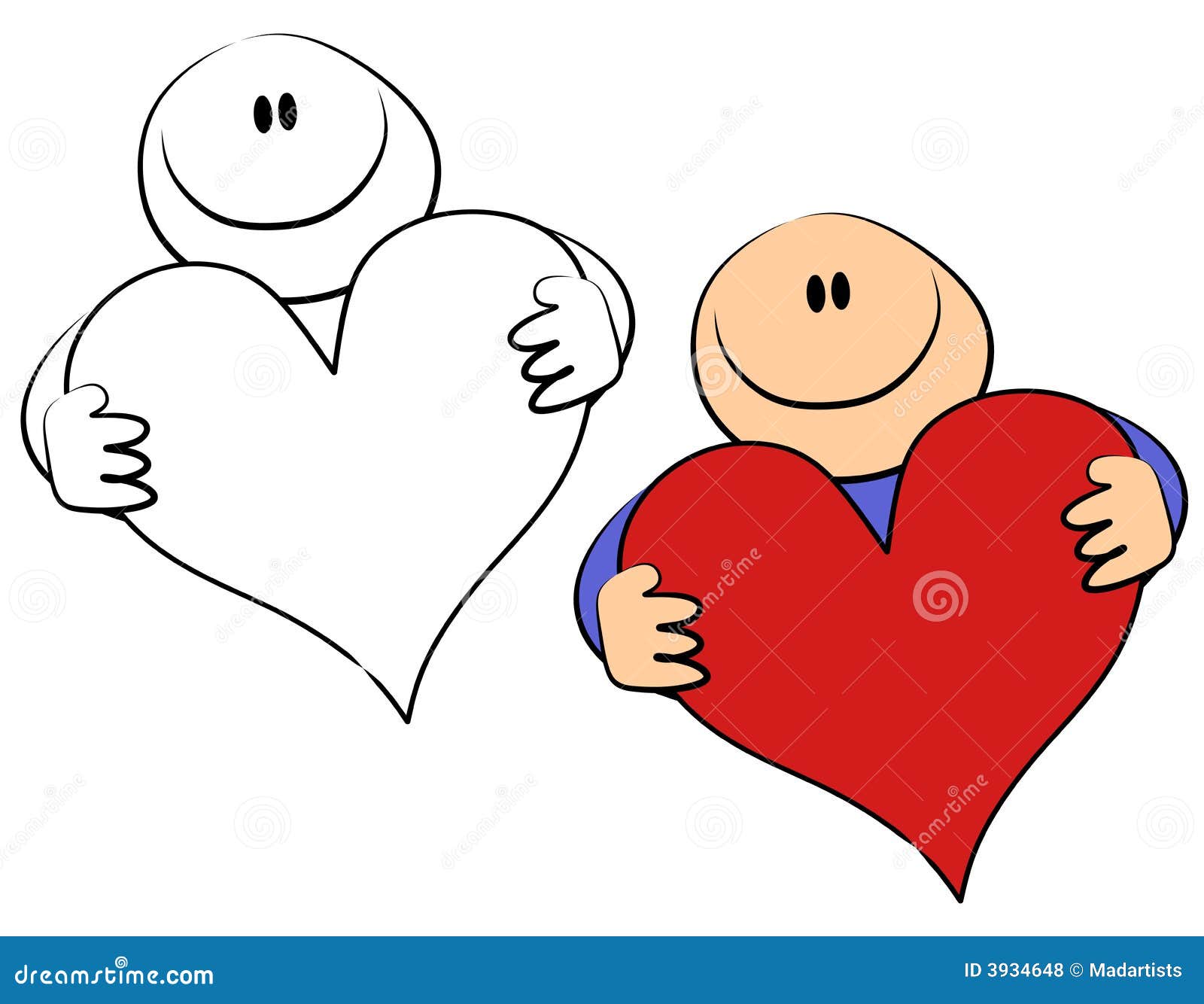 Cartoon Guy Holding Valentine Heart Stock Illustration - Illustration ...