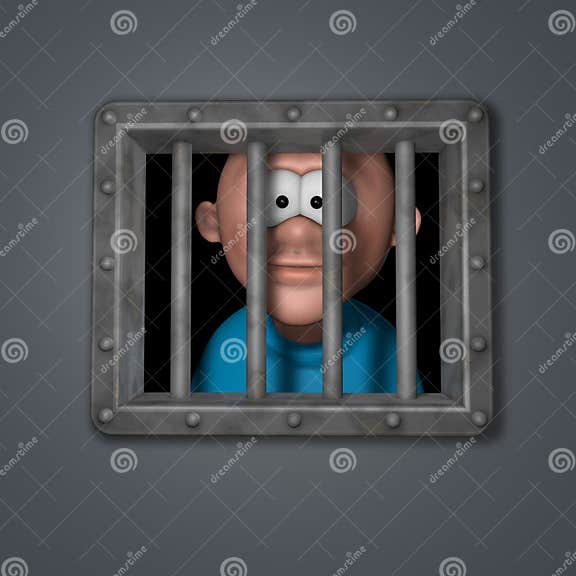 Cartoon guy in prison stock illustration. Illustration of desire - 28683919