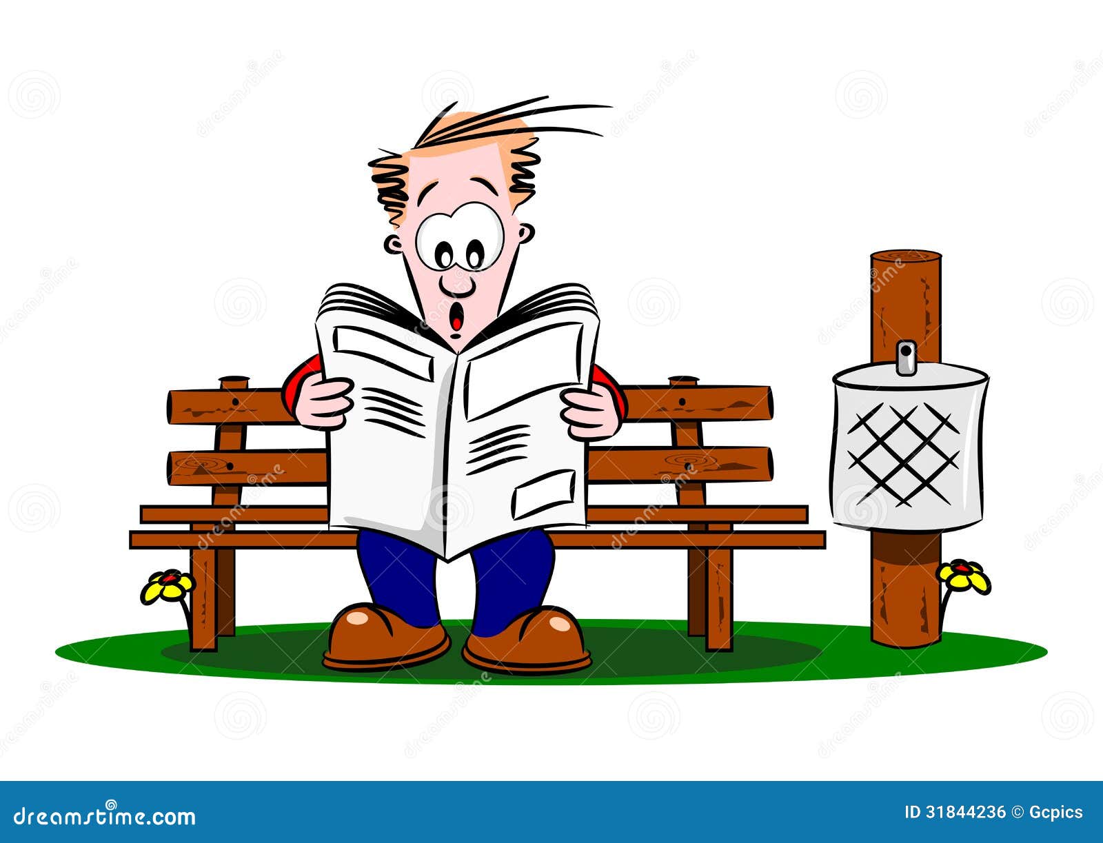 A Cartoon Guy Reading a Newspaper Stock Vector - Illustration of bench ... A Cartoon Guy Reading a Newspaper Stock Vector - Illustration of bench ...