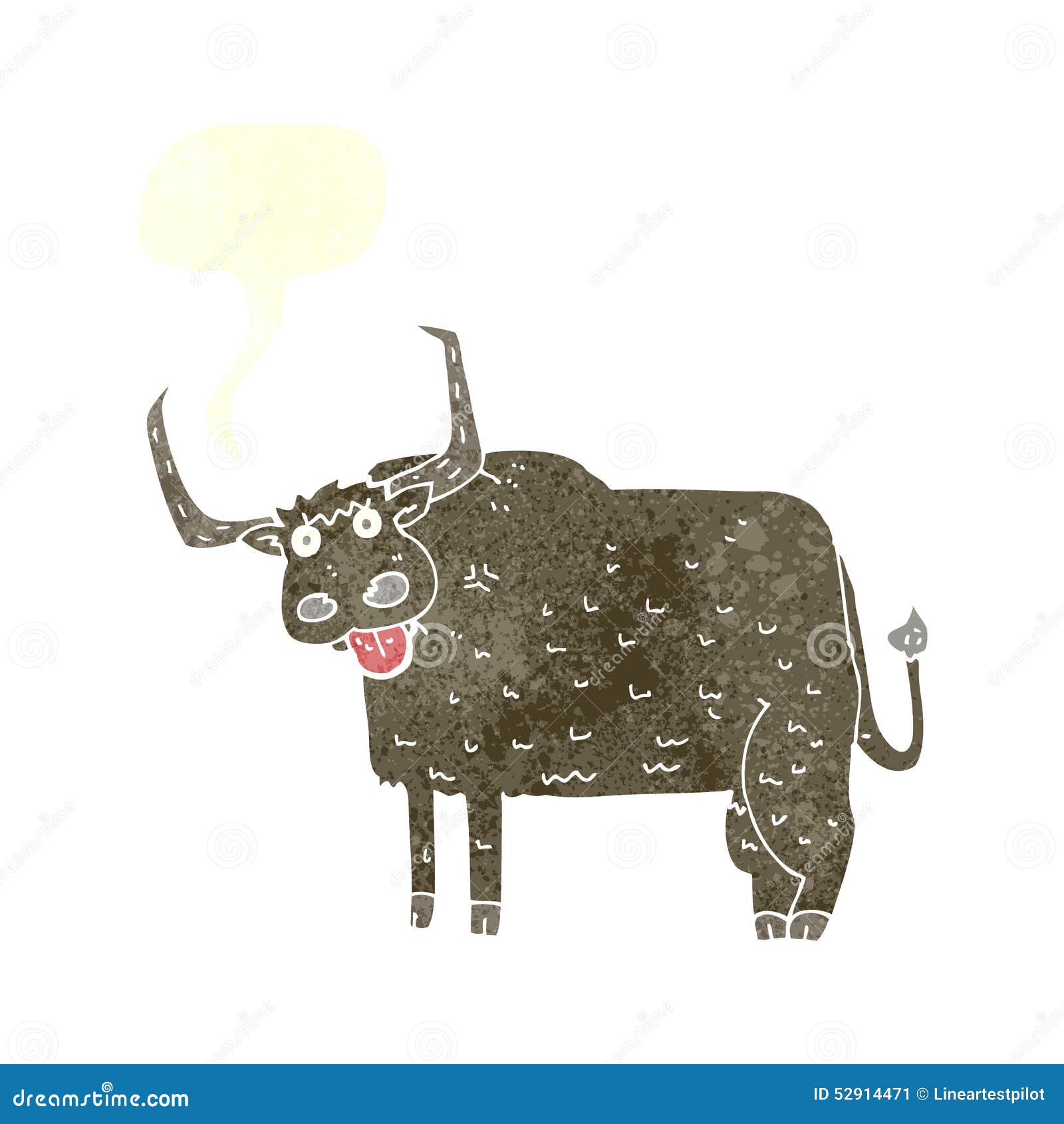 Cartoon Hairy Cow with Speech Bubble Stock Illustration - Illustration ...