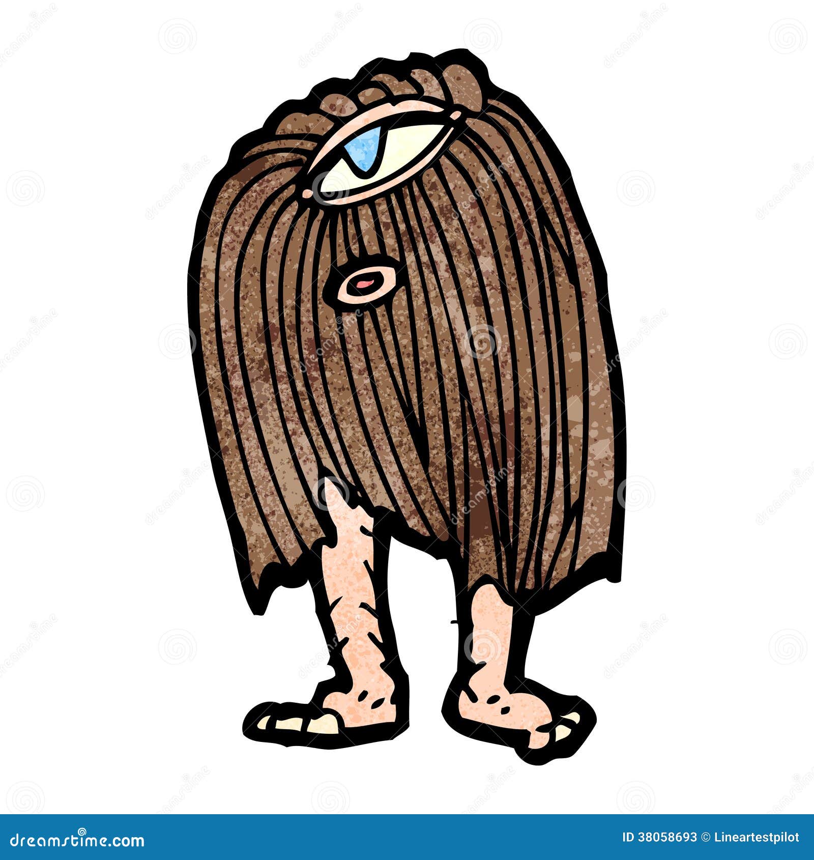 Cartoon hairy monster stock vector. Illustration of silly - 38058693