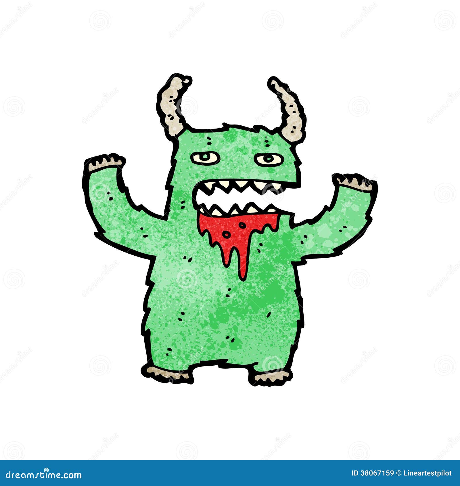 Cartoon hairy monster stock vector. Illustration of clip - 38067159