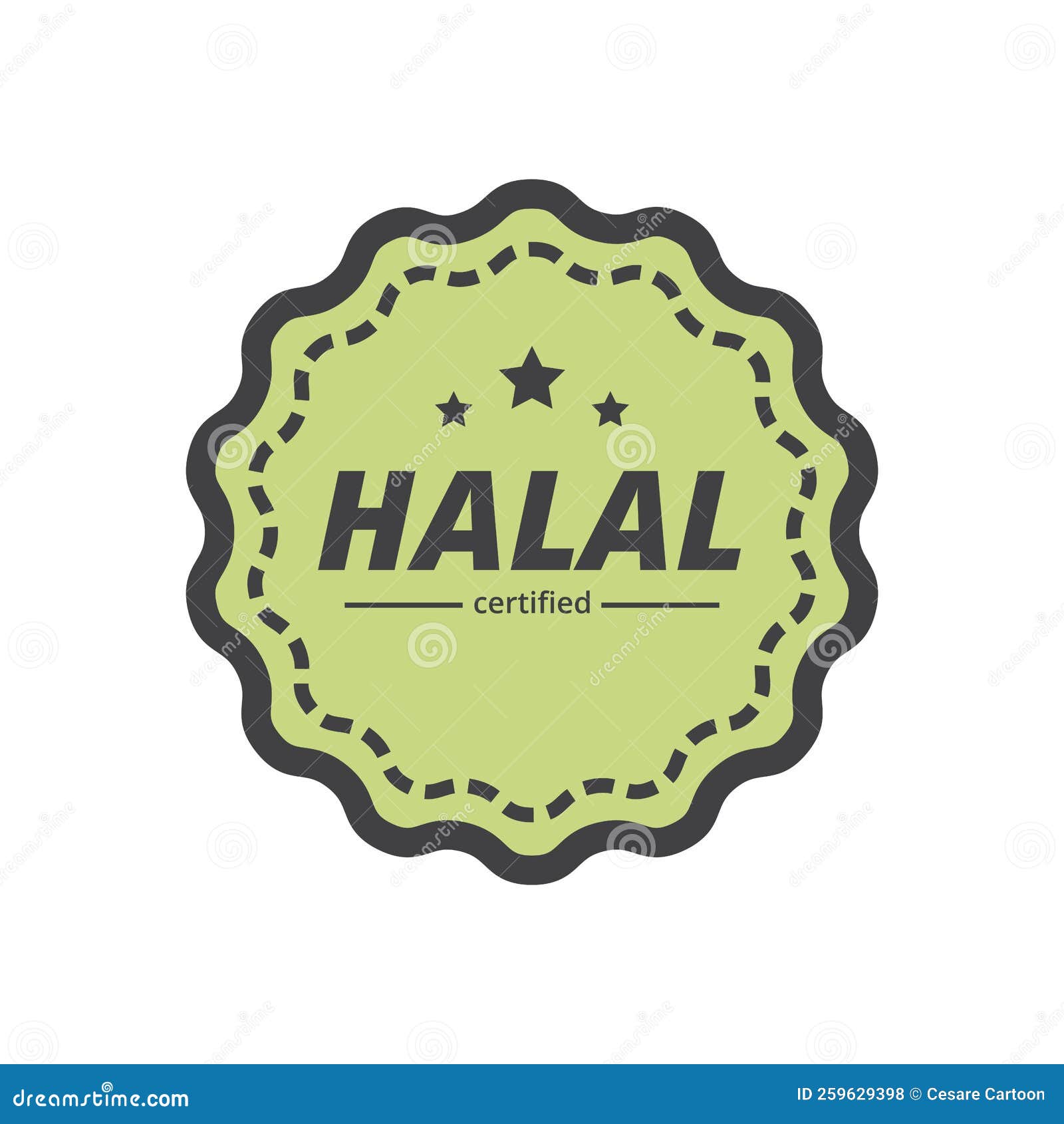 Cartoon halal label stock vector. Illustration of badge - 259629398