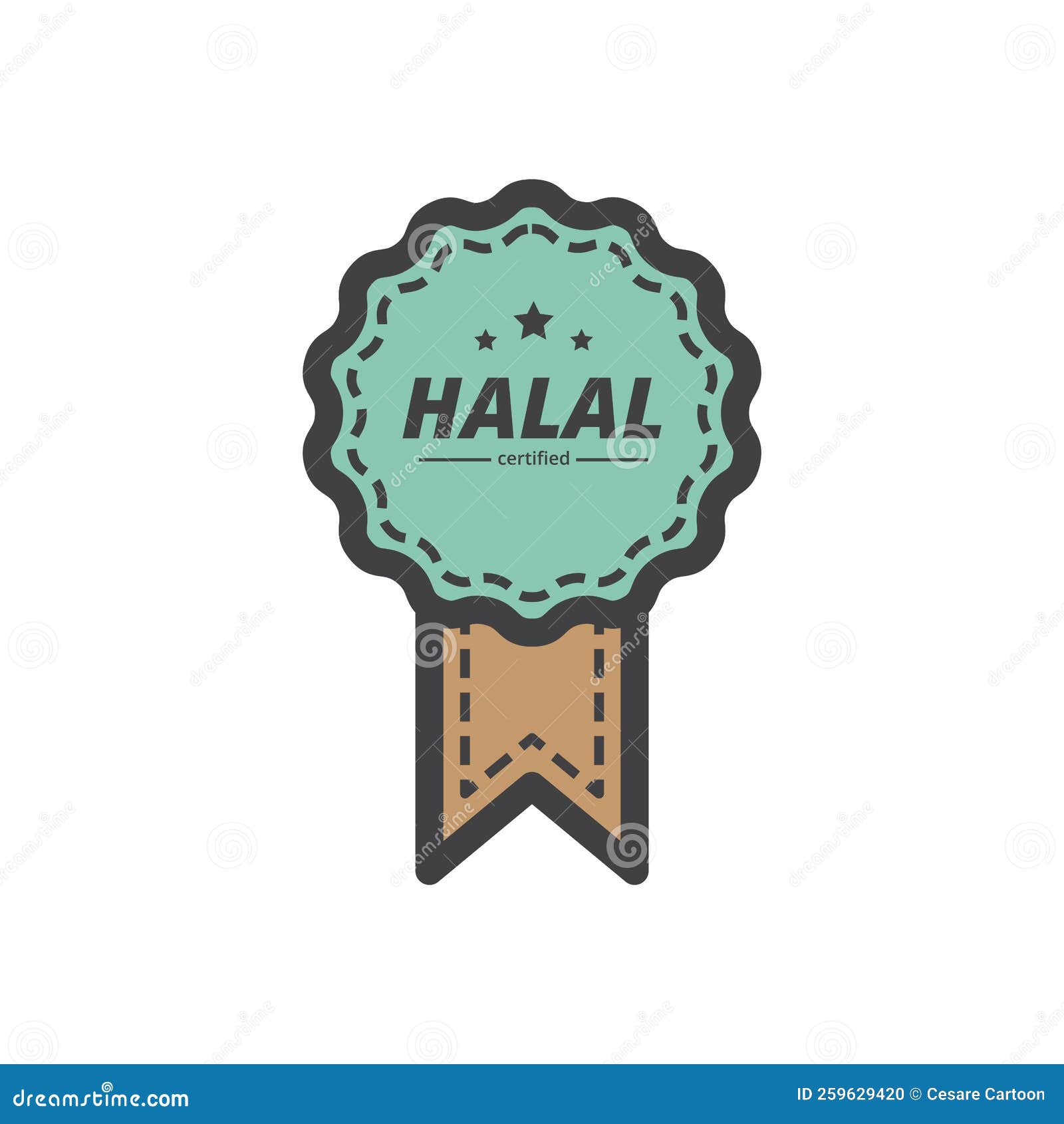Cartoon halal label stock vector. Illustration of design - 259629420