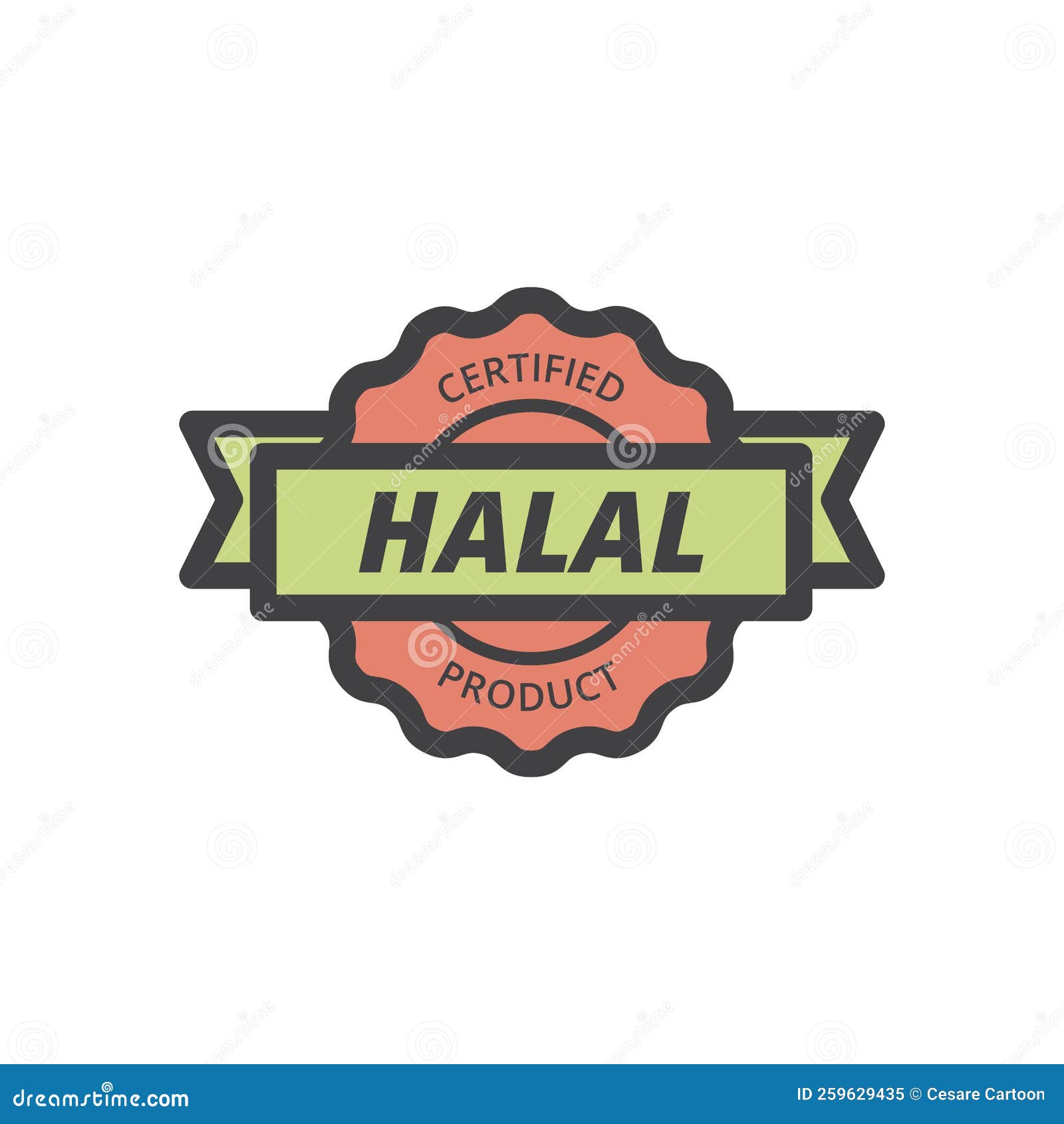 Cartoon halal label stock vector. Illustration of logo - 259629435
