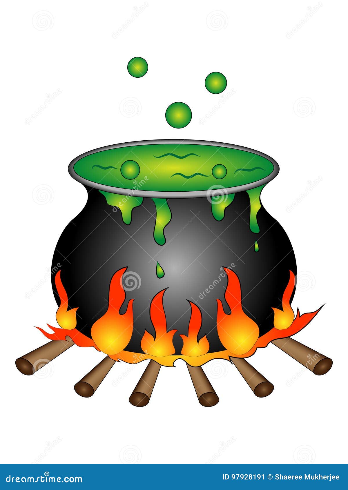 Cartoon Halloween Cauldron stock vector. Illustration of cartoon - 97928191