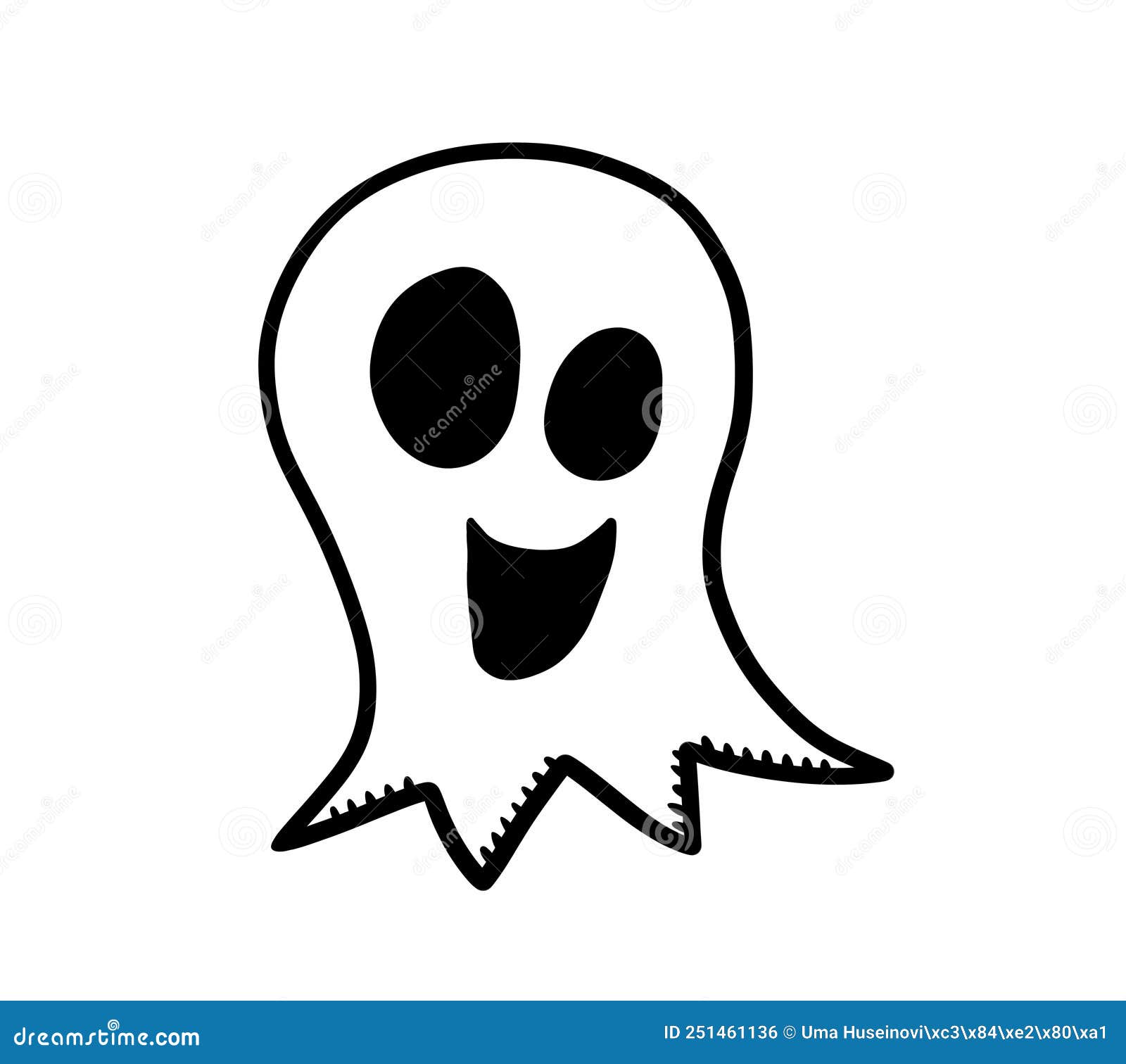 Cartoon Halloween Ghost Doodle Stock Illustration - Illustration of ...
