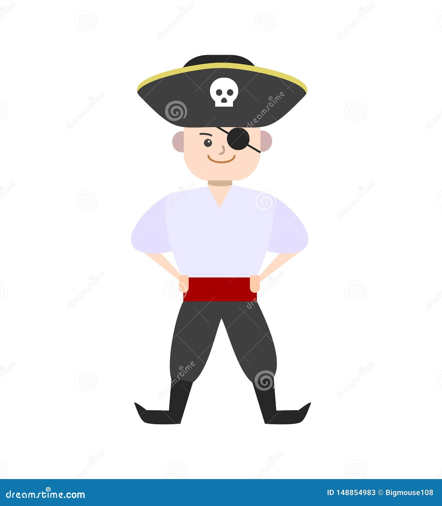 Cartoon Halloween Kid Costume Brave Pirate. Vector Stock Vector ... Cartoon Halloween Kid Costume Brave Pirate. Vector Stock Vector ...