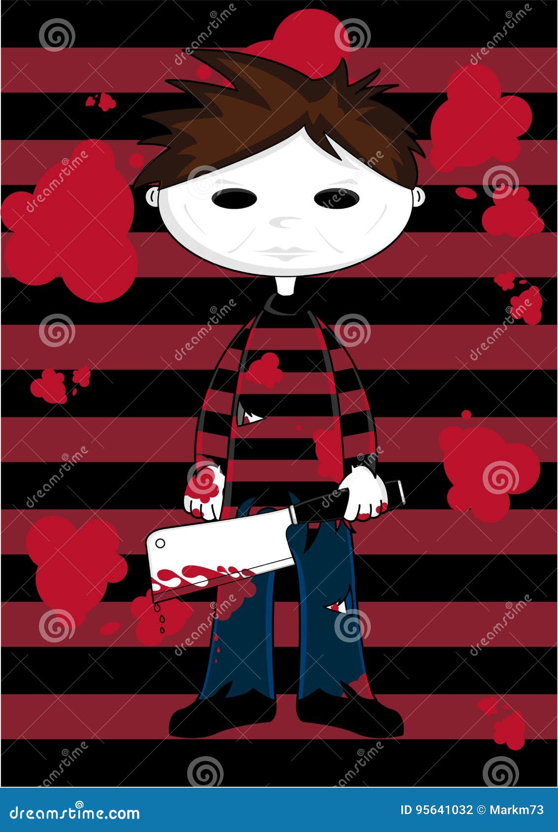 Cartoon Halloween Masked Killer Stock Vector - Illustration of masked ...
