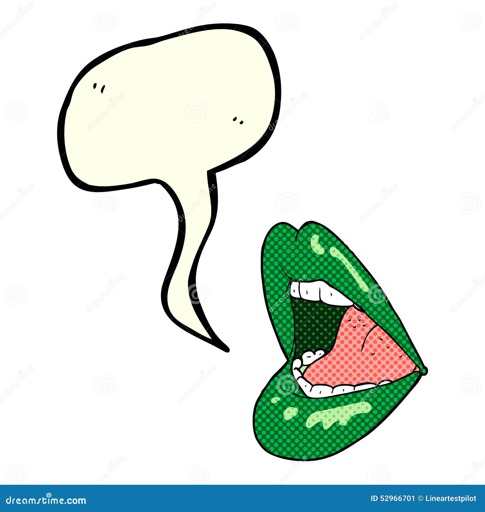 Cartoon Halloween Mouth with Speech Bubble Stock Illustration ...