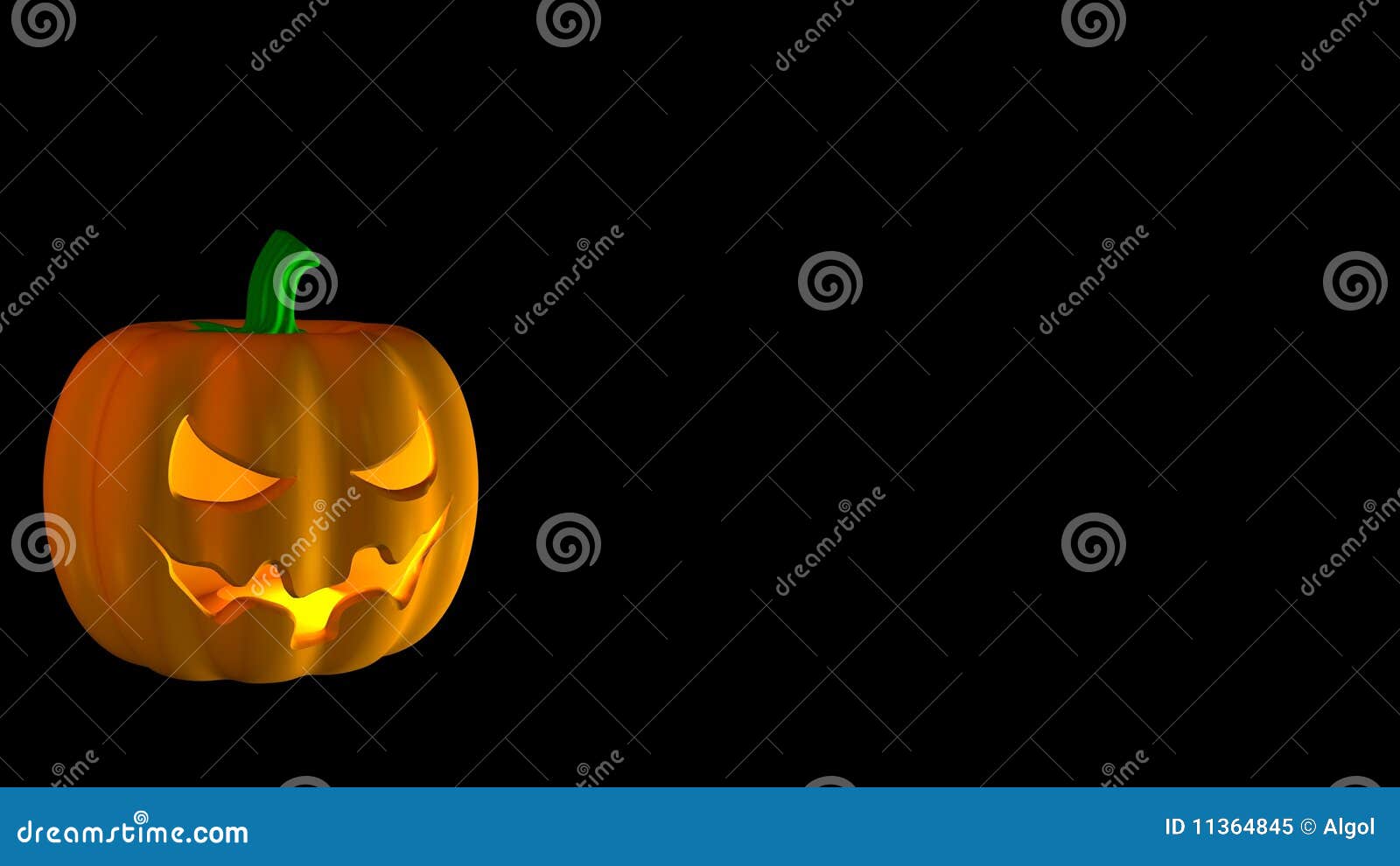 Cartoon Halloween Pumpkin on Black Stock Illustration - Illustration of ...