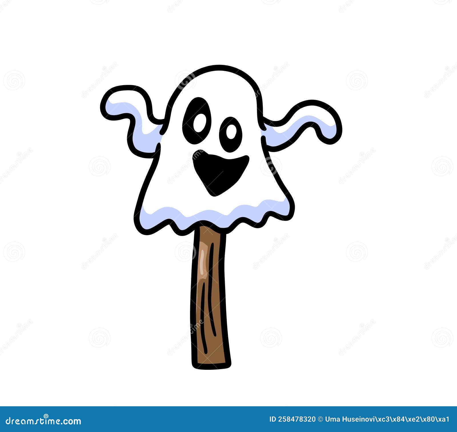 Cartoon Hallowen Ghost Candy Stock Illustration - Illustration of ghost ...