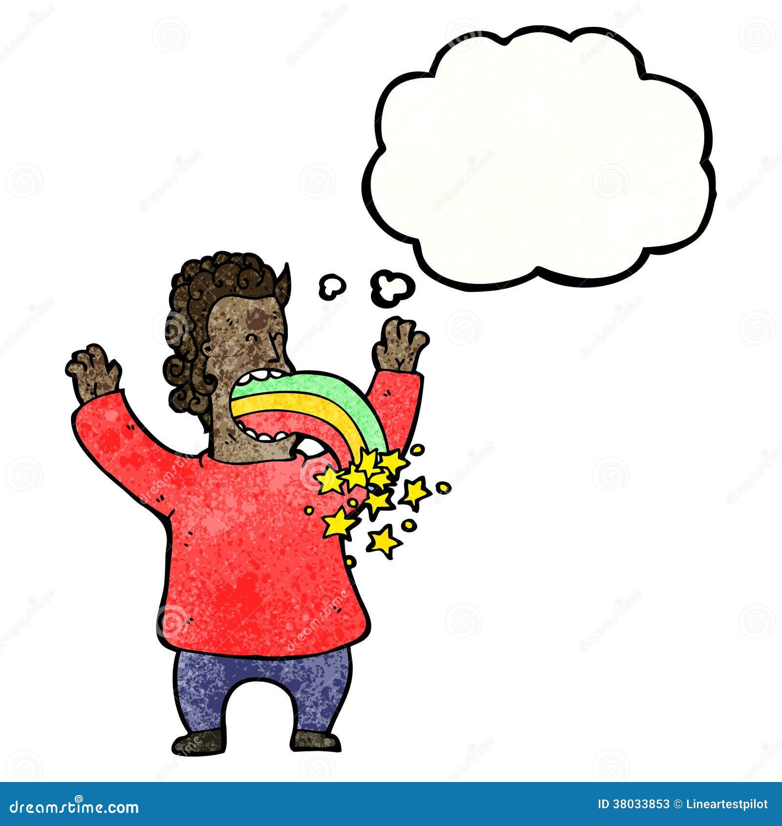 Cartoon hallucinating man stock vector. Illustration of drawn - 38033853