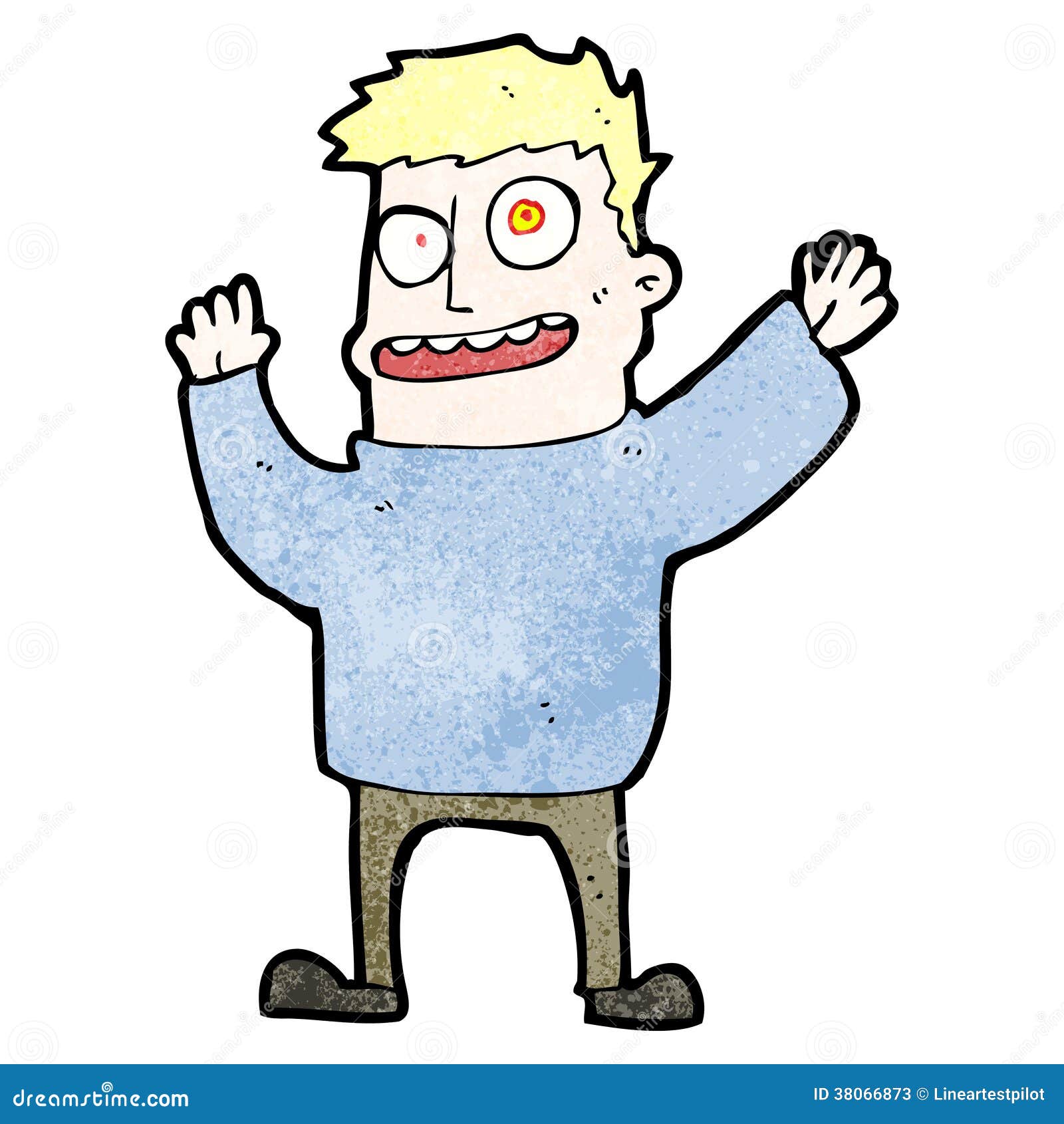 Cartoon hallucinating man stock vector. Illustration of hand - 38066873
