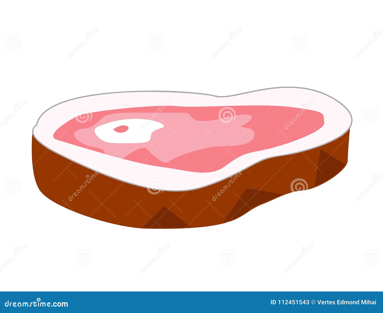 Cartoon Ham Vector Illustration Stock Vector - Illustration of barbecue ...
