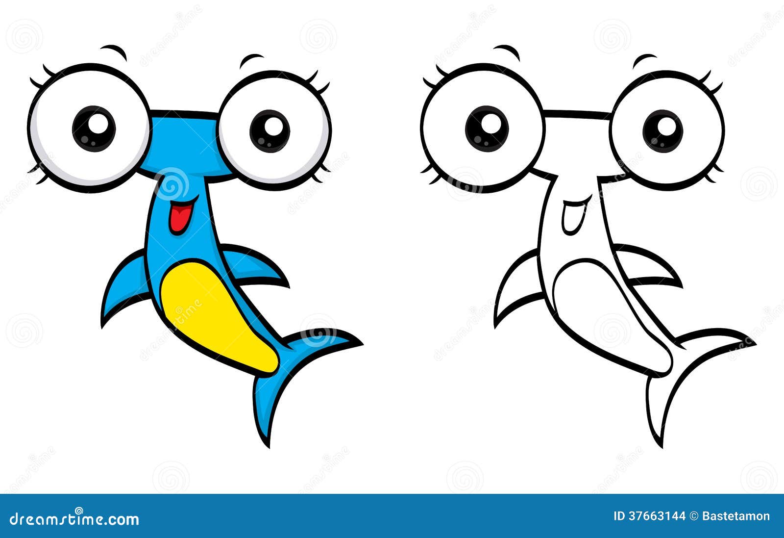 Cartoon hammerhead stock vector. Illustration of coloring - 37663144