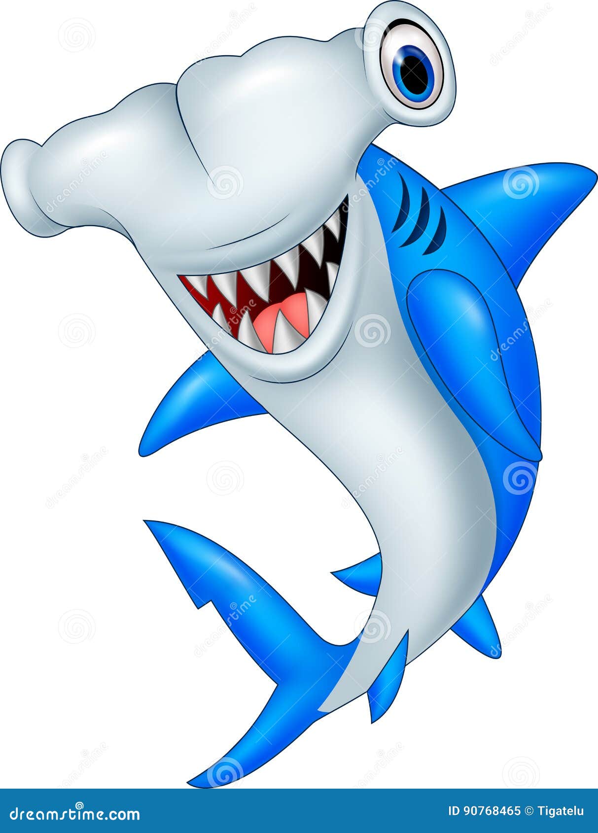 Cartoon Hammerhead Shark With Speech Bubble Royalty-Free Stock Image ...