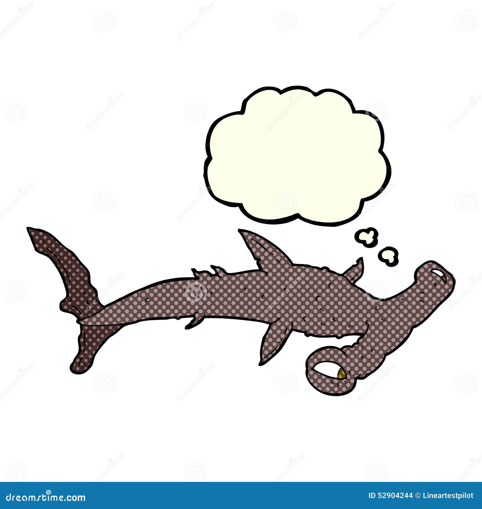 Cartoon Hammerhead Shark with Thought Bubble Stock Illustration ...