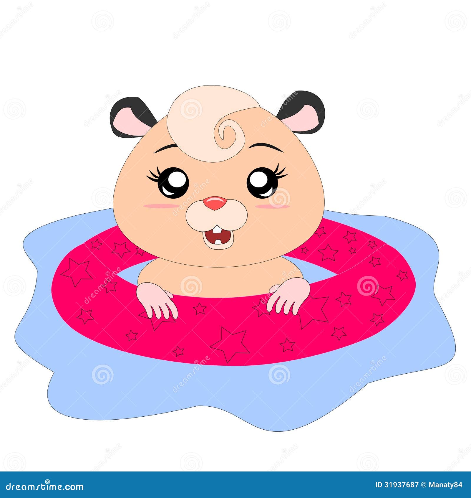 Cartoon Hamster with Rubber Ring Stock Vector - Illustration of ring ...