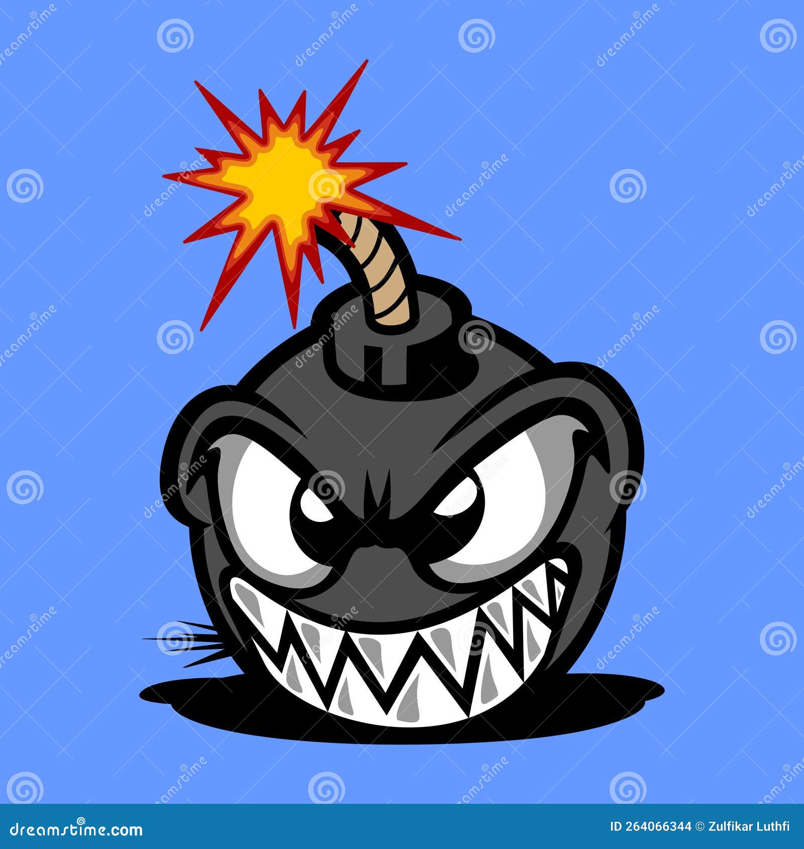 Cartoon hand bomb stock vector. Illustration of sketch - 264066344