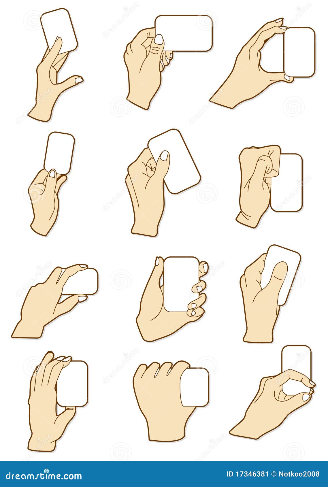 Cartoon hand card stock vector. Illustration of holding - 17346381