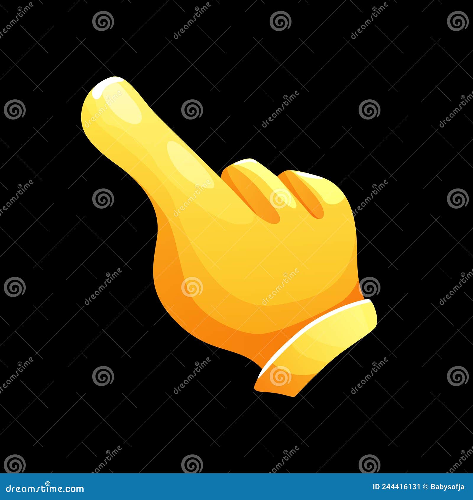 Cartoon Hand Cursor Icon for Game UI Stock Vector - Illustration of ...
