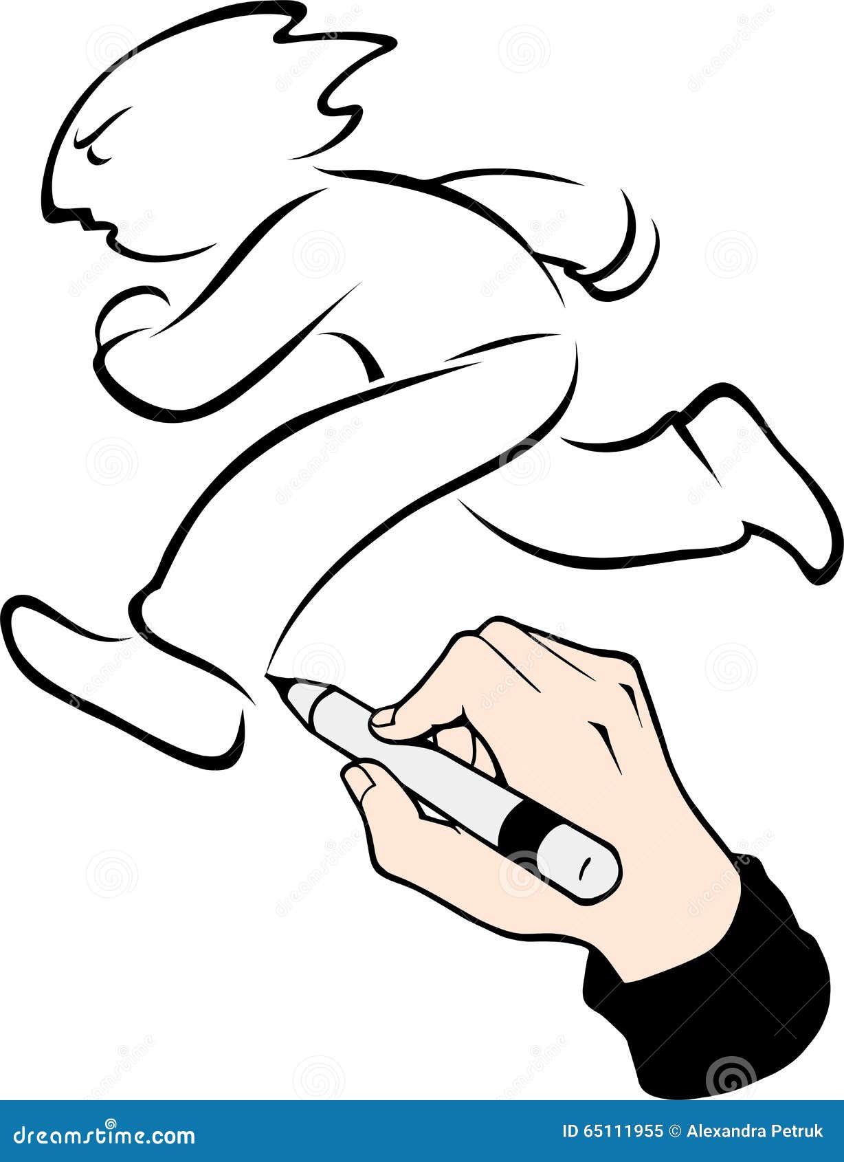 Cartoon Hand Drawing with Black Marker Stock Vector - Illustration of ...