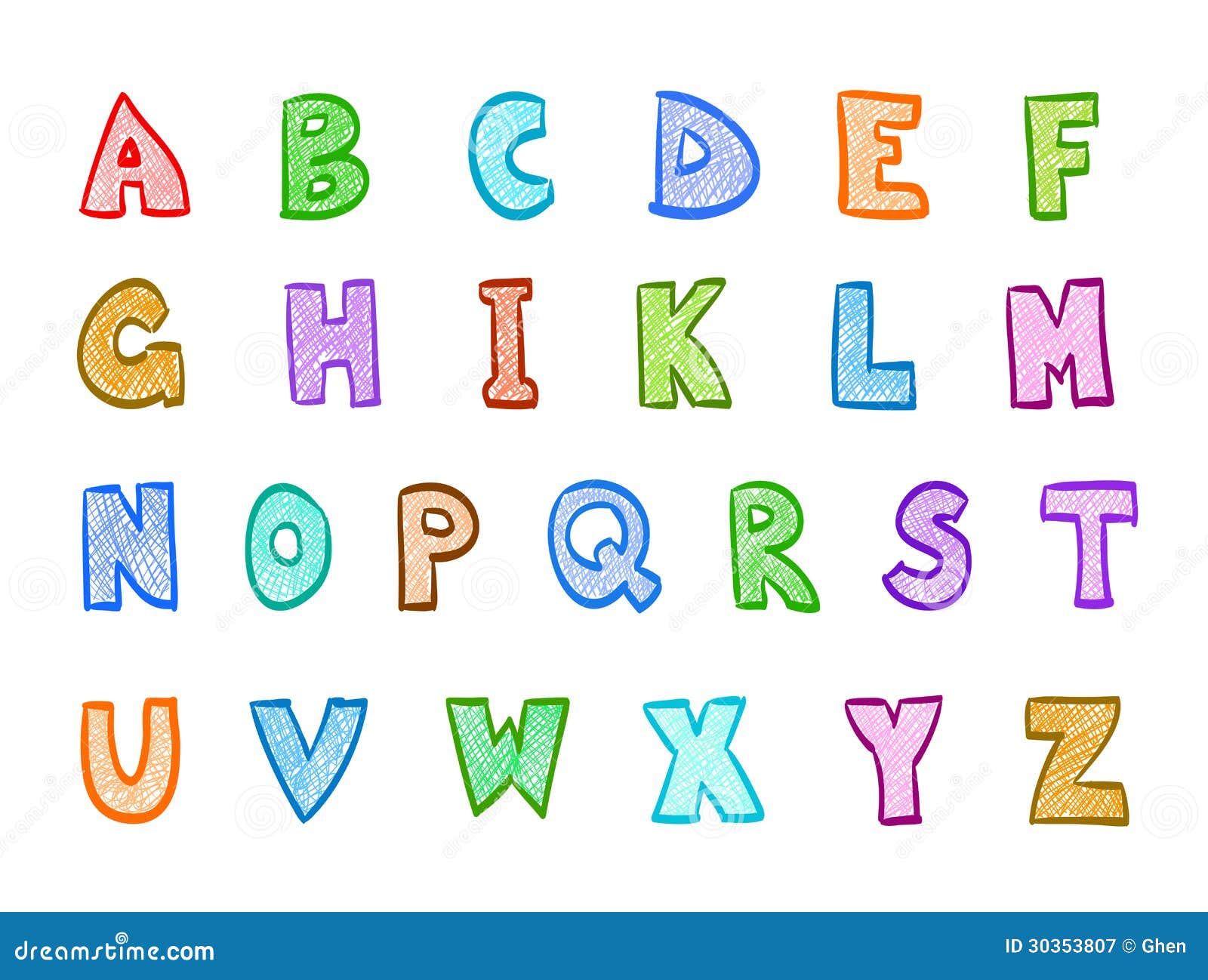 Cartoon hand drawn abc set stock vector. Illustration of print - 30353807