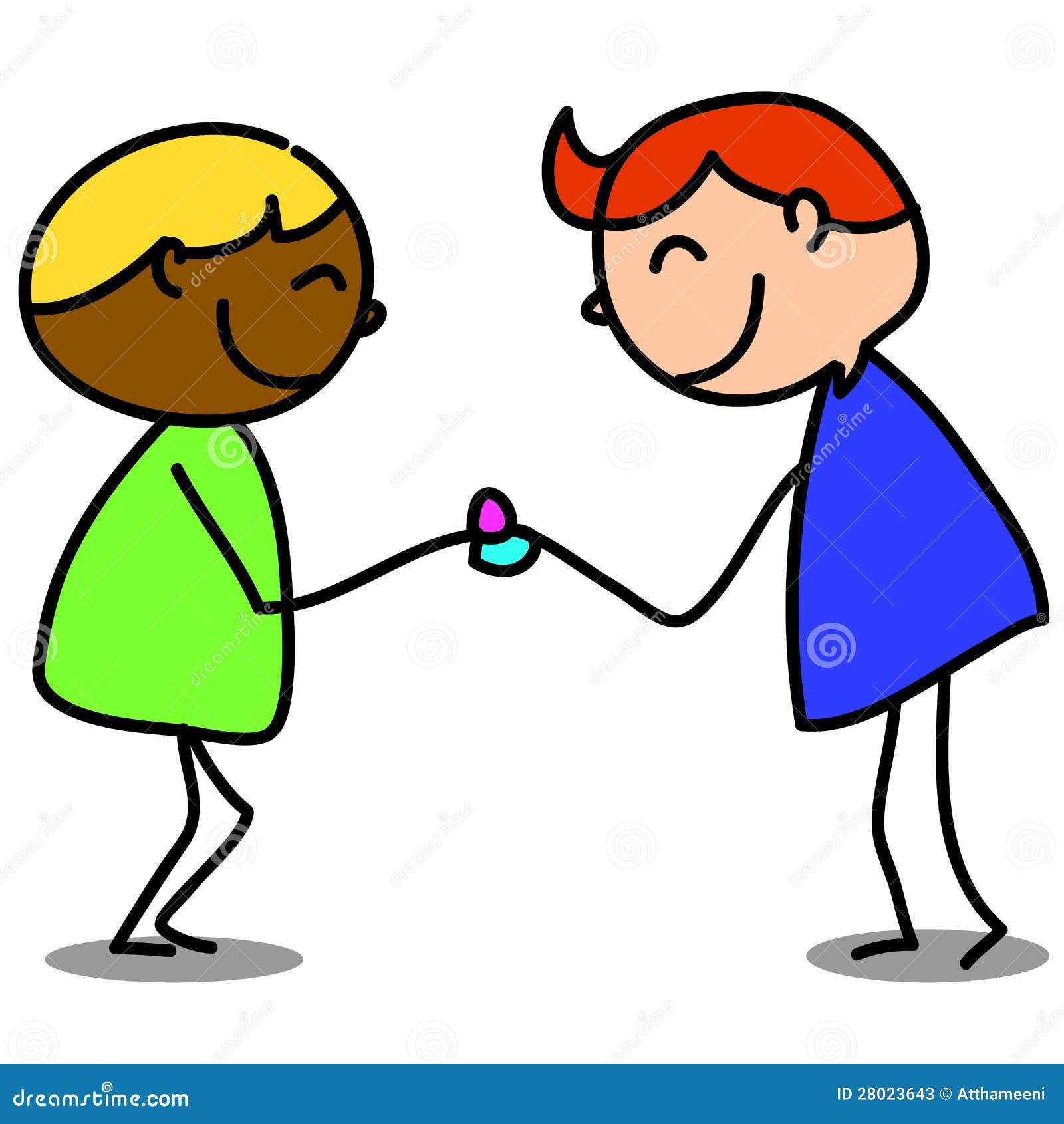 Cartoon Hand-drawn Agreement Stock Illustration - Illustration of cute ...