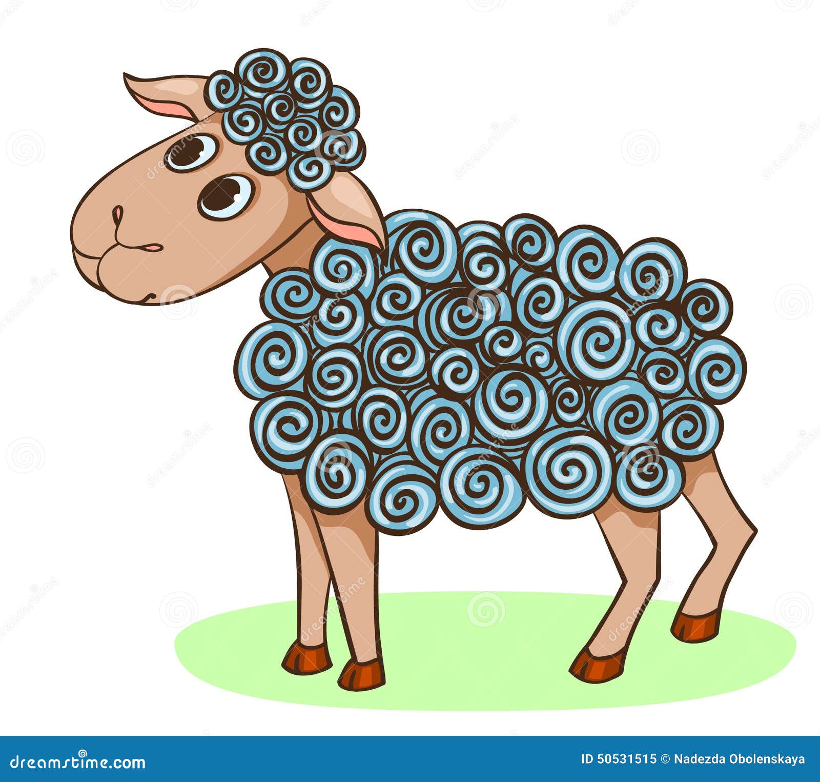 Cartoon Hand-drawn Cute Sheep Stock Vector - Illustration of mammals ...