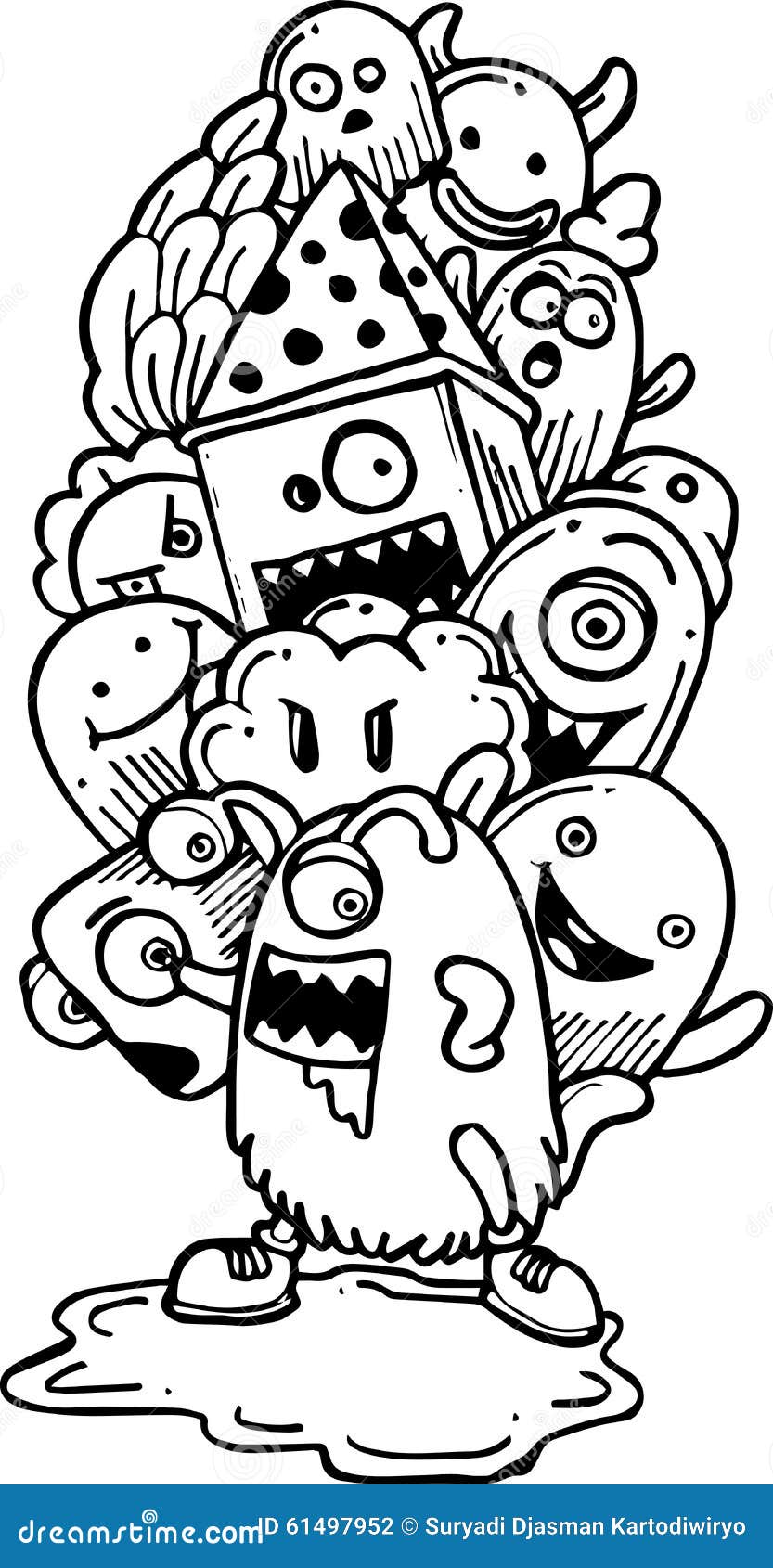 Cartoon hand-drawn doodle stock illustration. Illustration of flower ...