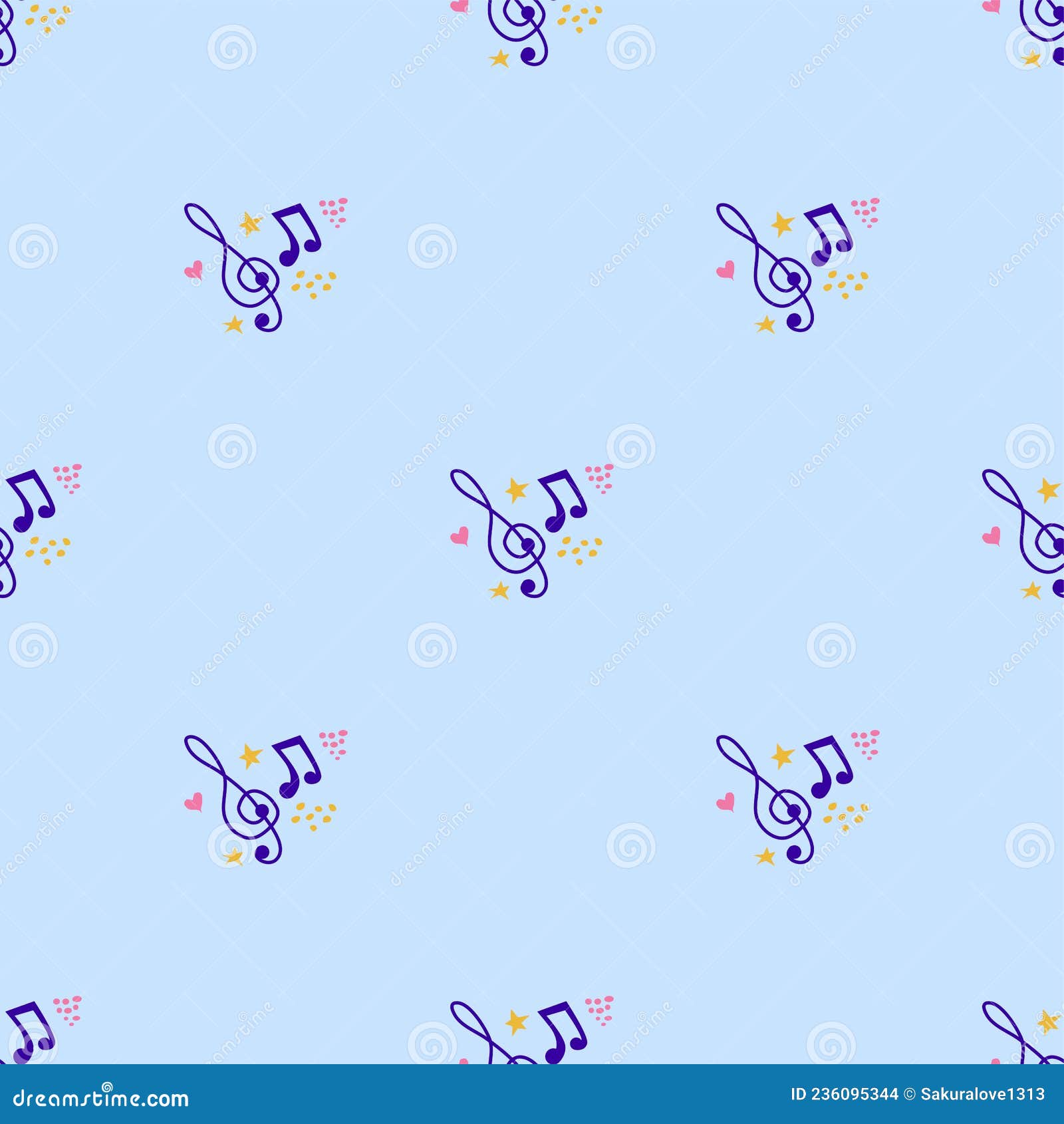 Cartoon Hand Drawn Musical Seamless Pattern. Lots of Symbols, Objects ...