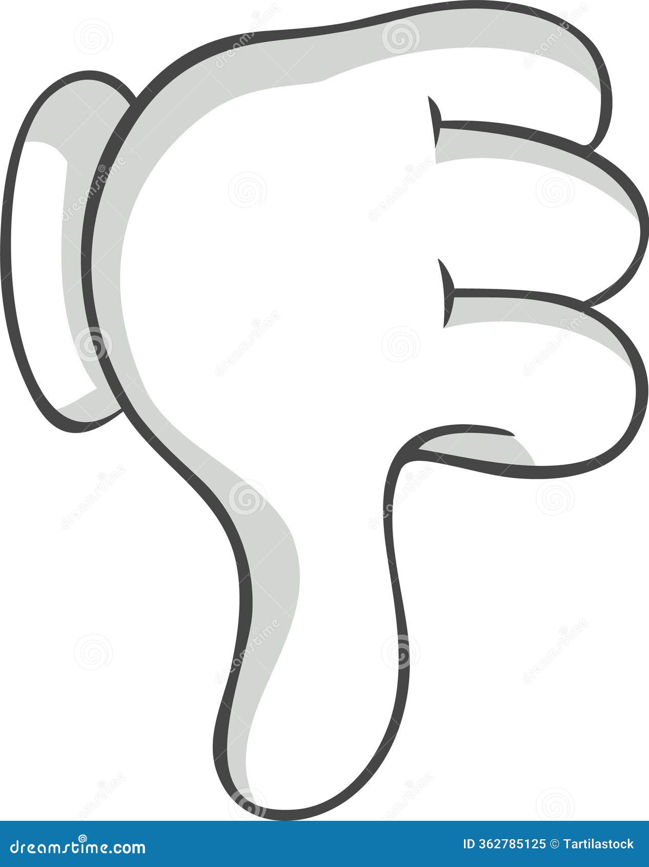 Cartoon Hand Featuring a Thumb Pointing Downwards, Clearly Expressing ...
