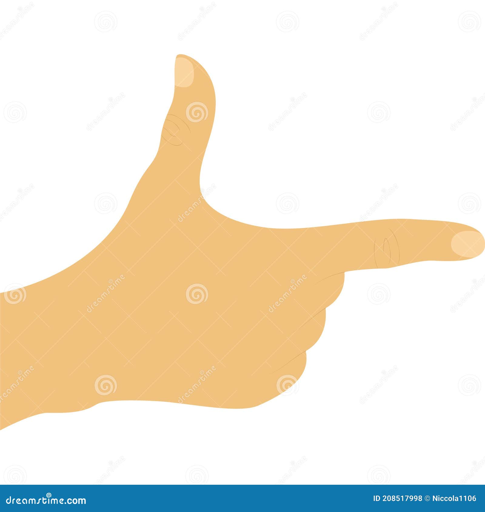Cartoon Hand with Finger stock vector. Illustration of showing - 208517998