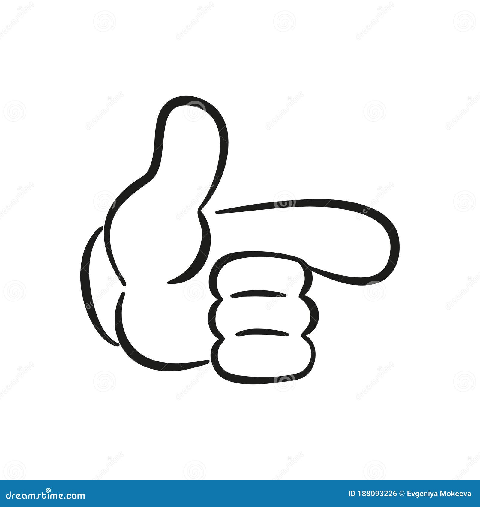 Cartoon Hand Gesture, Pointing Right Finger Stock Vector - Illustration ...