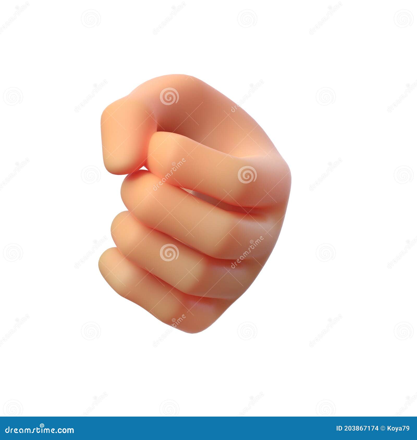 Cartoon Hand, Grip Gesture 3d Rendering Stock Illustration ...