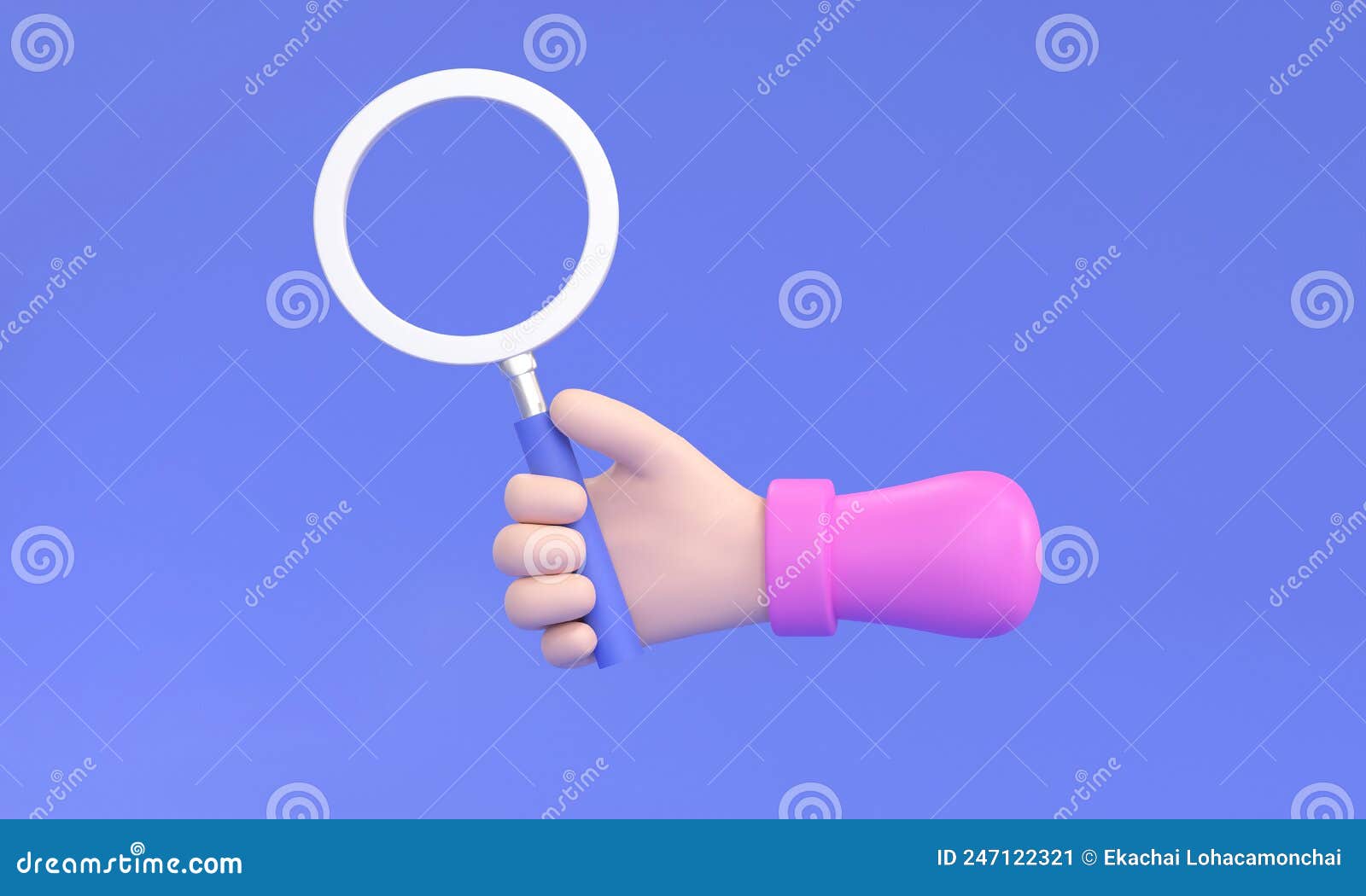 Cartoon Hand Holding Magnifying Glass Isolated Stock Illustration ...