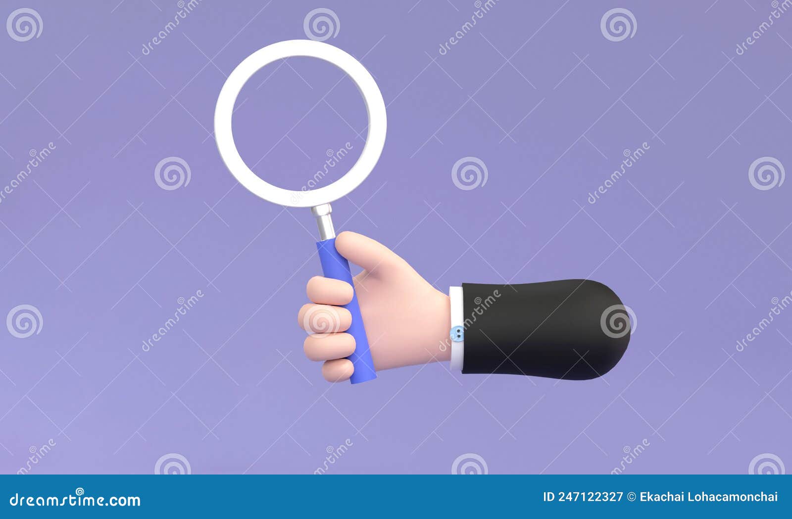 Cartoon Hand Holding Magnifying Glass Isolated Stock Illustration ...