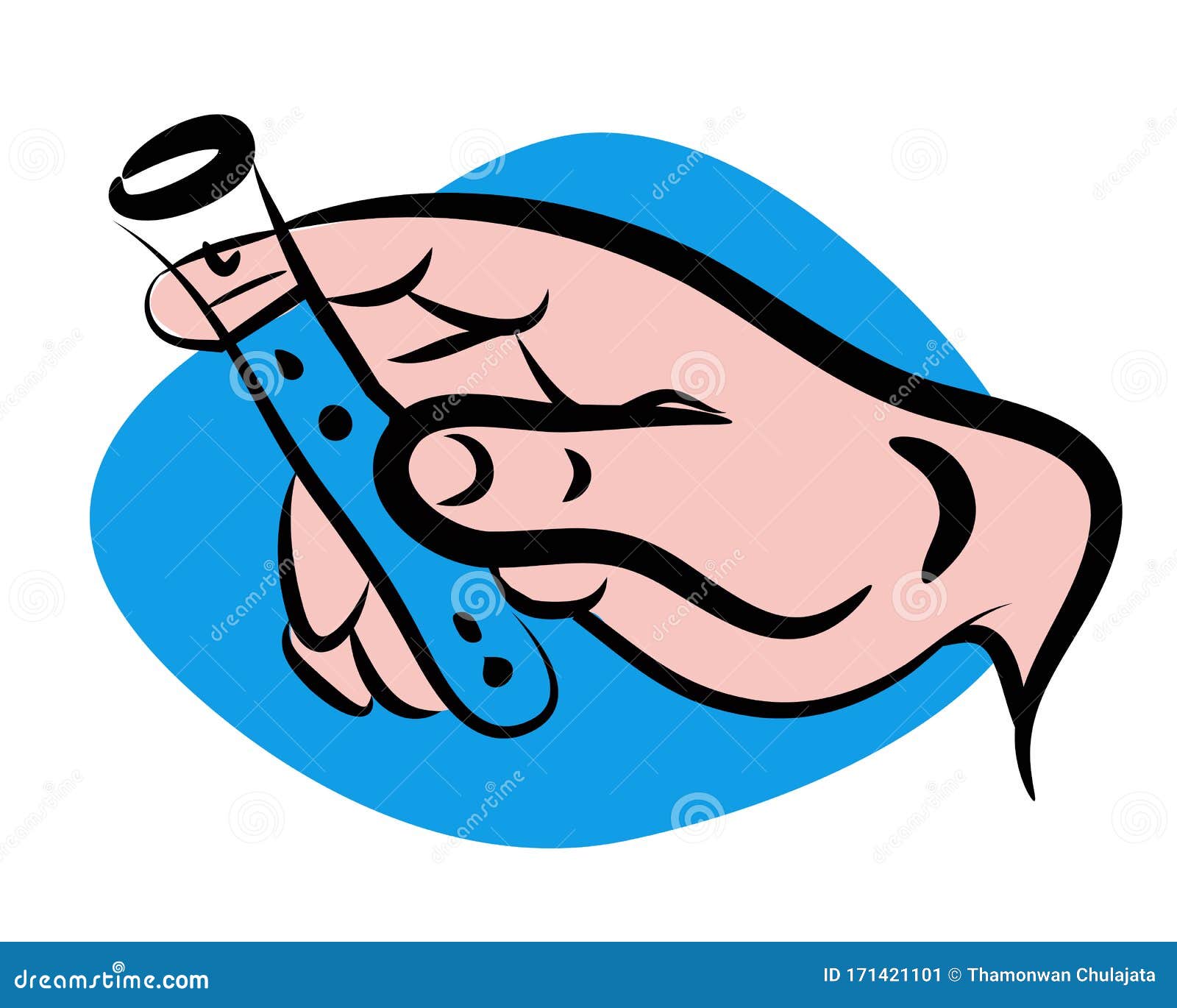 Cartoon Hand Holding Test Tube Science Stock Vector - Illustration of ...