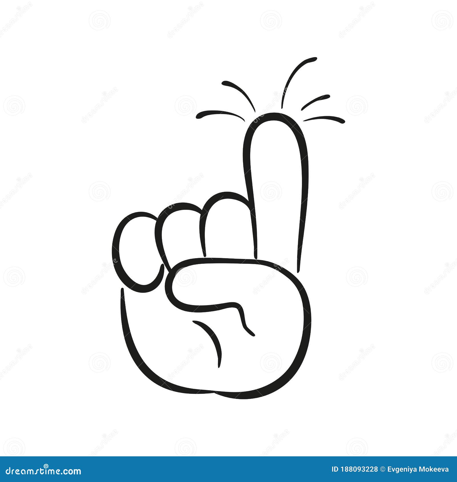 Cartoon Hand with Index Finger Up Stock Vector - Illustration of point ...