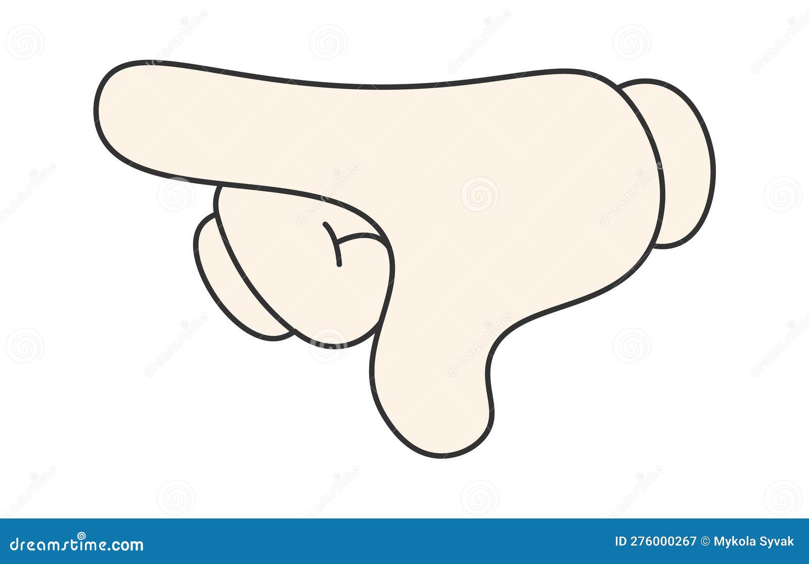 Cartoon Hand Indicates Direction Stock Vector - Illustration of white ...