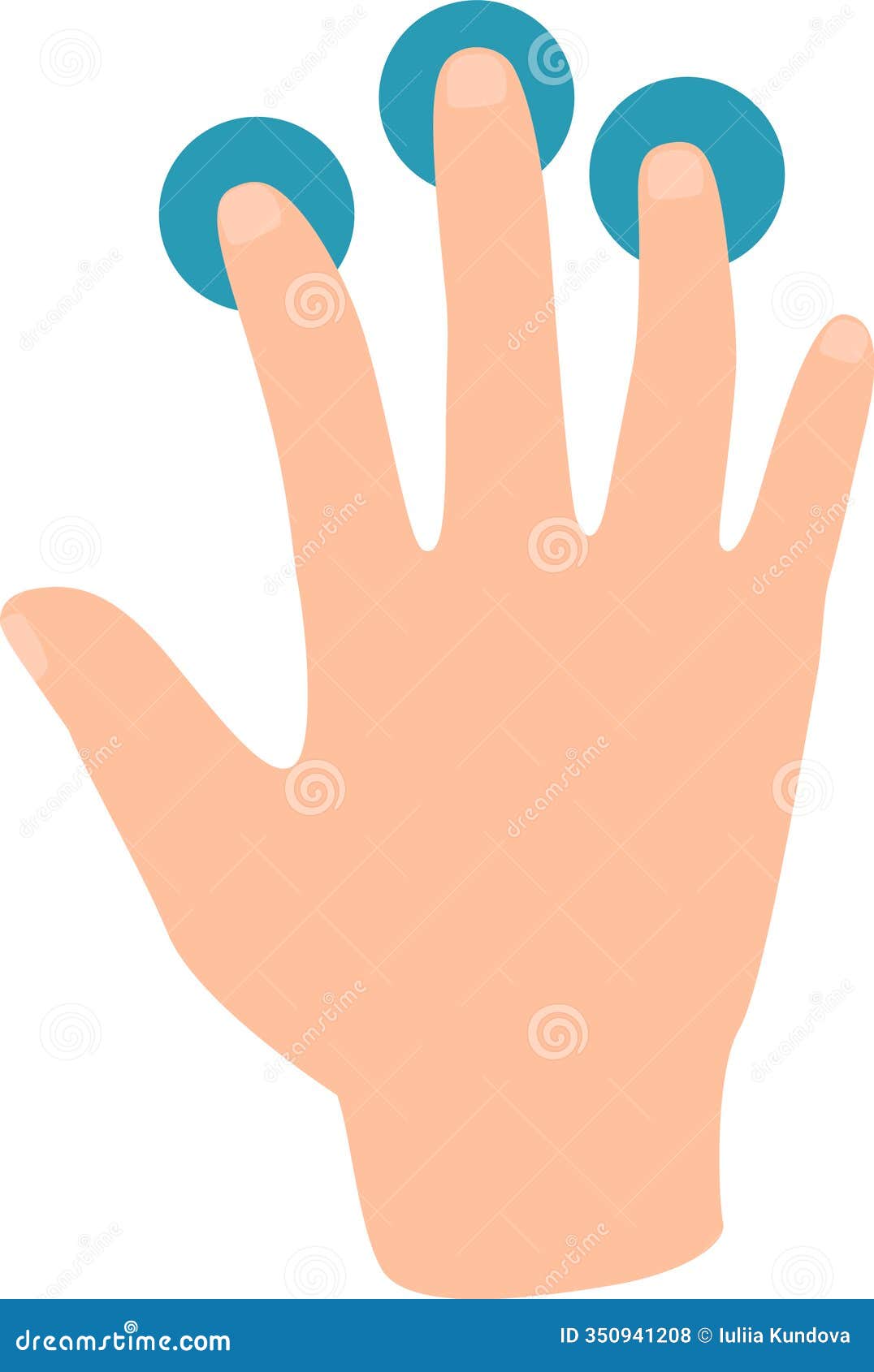 Cartoon Hand Interacting with a Digital Screen, Using Three Fingers To ...