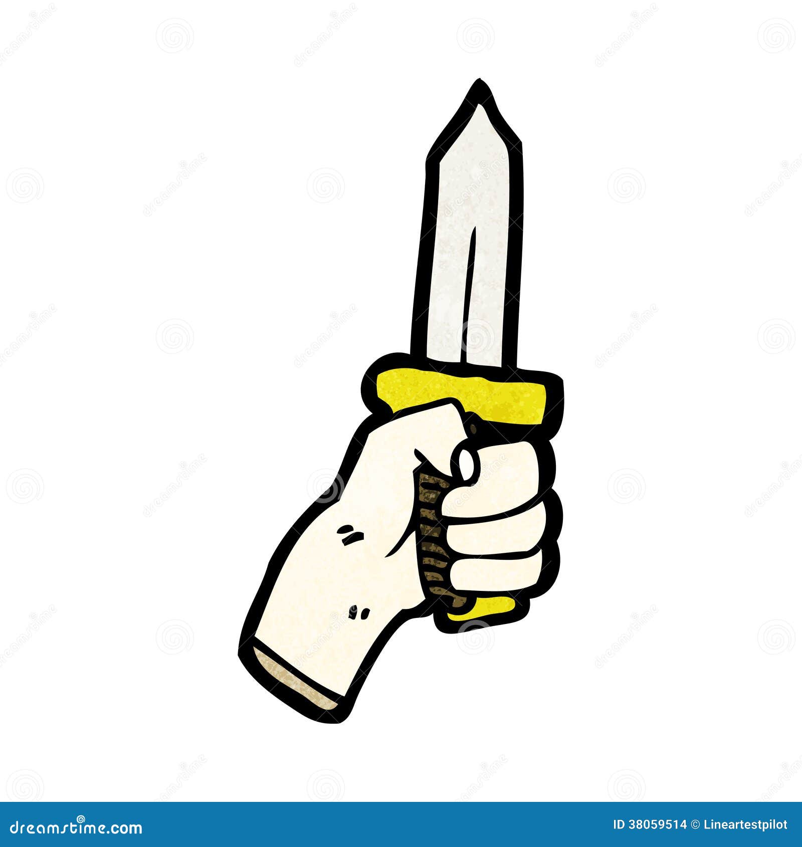 Cartoon hand with knife stock vector. Illustration of quirky - 38059514