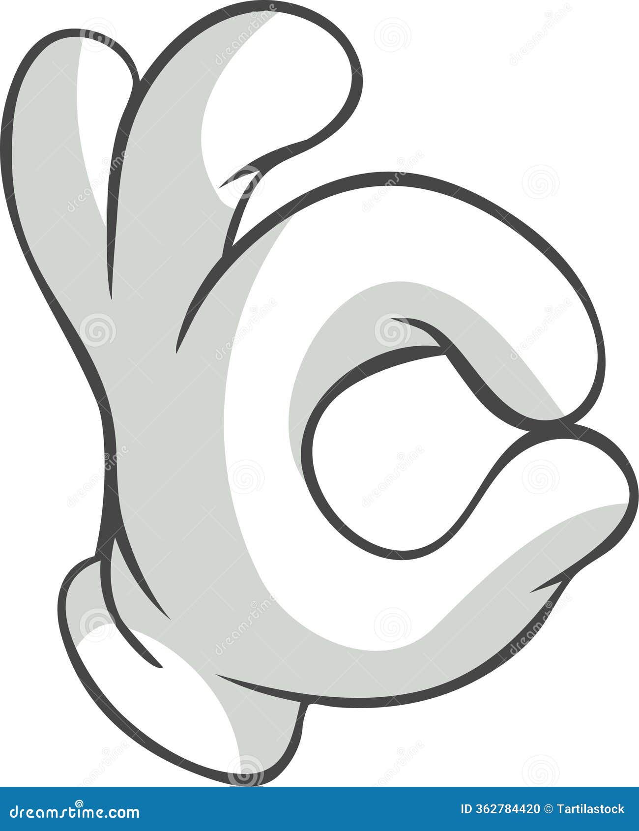Cartoon Hand Making An Ok Gesture, Symbolizing Agreement And Approval ...