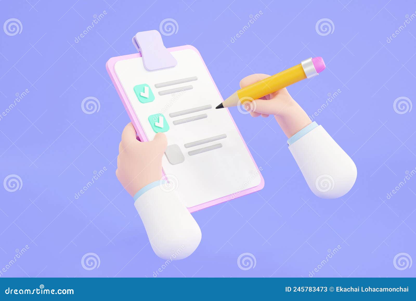 Cartoon Hand Medical Clipboard.Medical Report and Pencil Stock ...