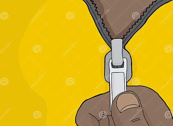 Cartoon Hand Opening Zipper Stock Illustration - Illustration of ...