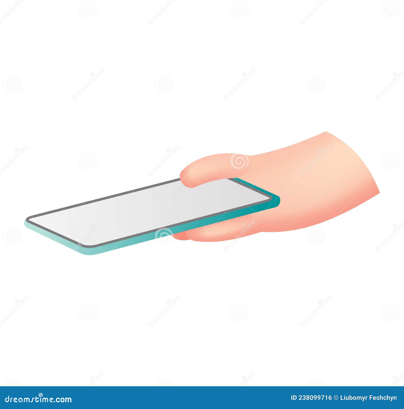 Cartoon Hand with Phone. Human Holding Phone with Empty Screen Stock ...