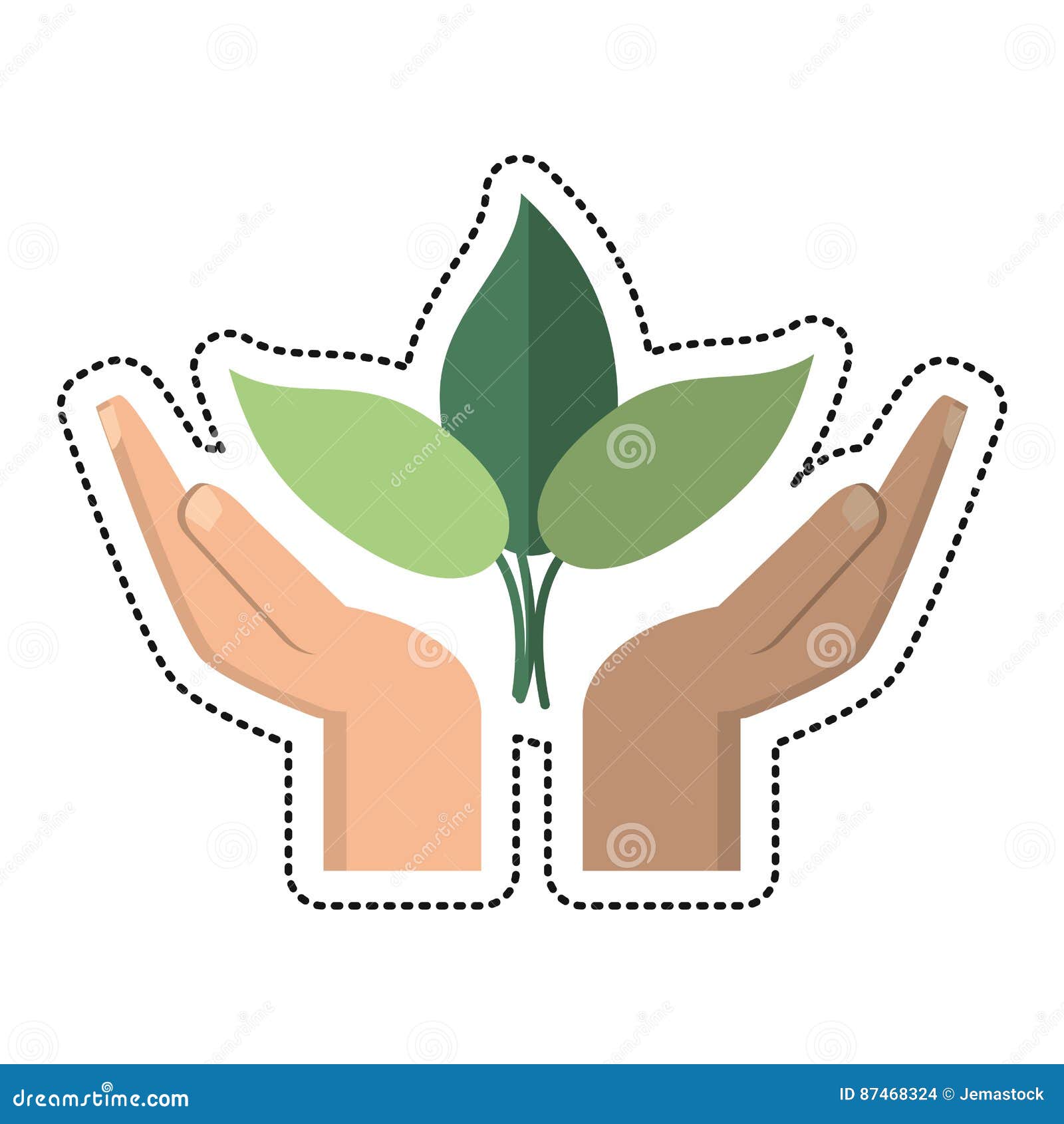 Cartoon Hand Plant Environment Icon Stock Vector - Illustration of ...