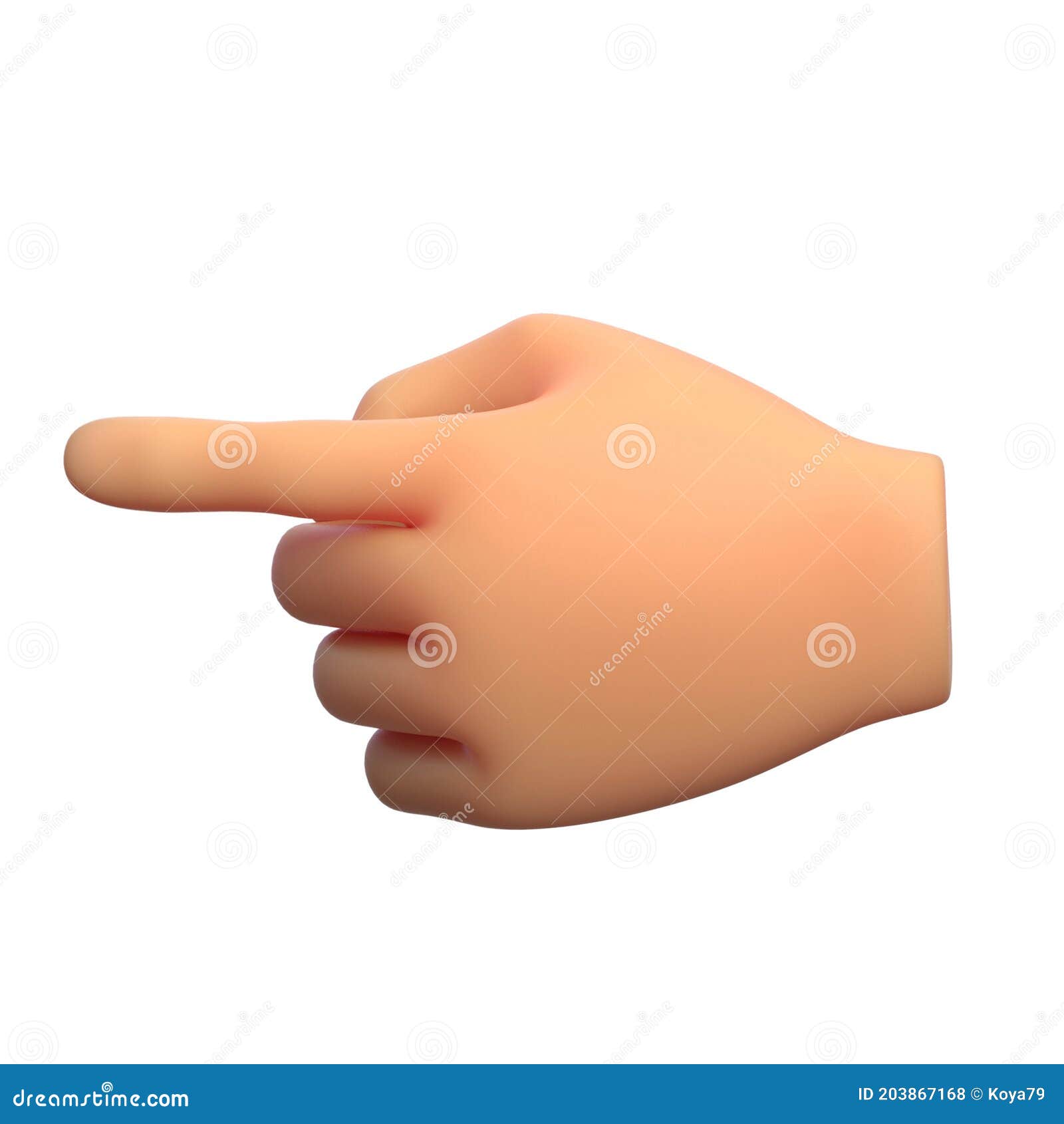 Cartoon Hand Pointing Gesture 3d Rendering Stock Illustration ...